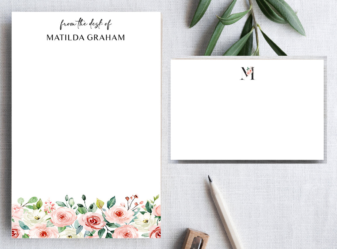 Floral Border Stationery Set – Stylish Scribe Stationery